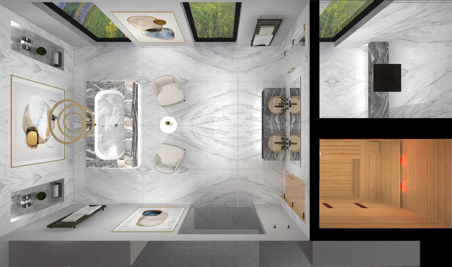 Wellness Steam & Sauna, Bathroom Designer - Concept Design